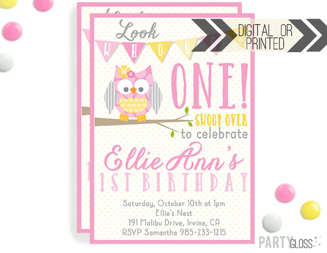 Owl Birthday Invitation | Digital or Printed | Owl Party | Owl Invite ...