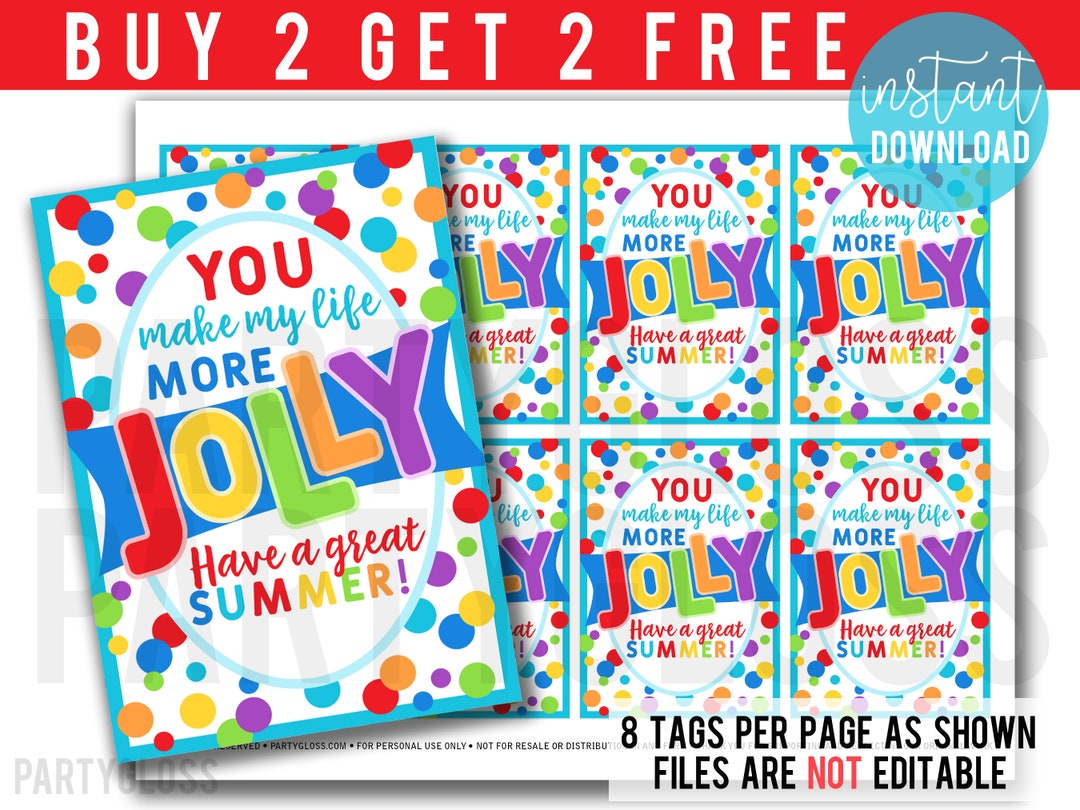 Jolly Candy End of Year Printable Tags, Lollipop Gift Tag Have A Great ...