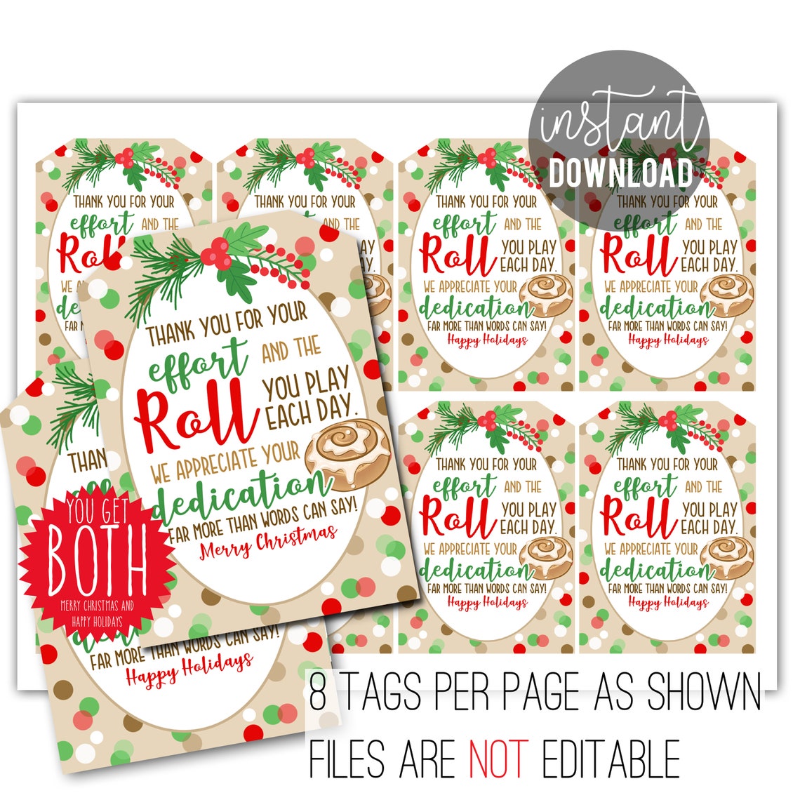 Staff Employee Nurse Teacher Printable Tag Christmas Teacher - Etsy