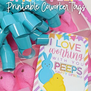 Easter Peeps Printable Tags, Team Member Spring Tag, Staff Appreciation ...