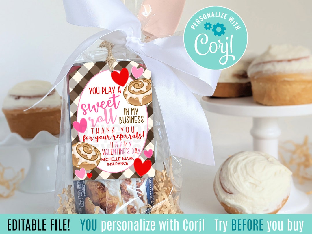 Editable Valentine's Day Referral Appreciation Printable Tags Client ...