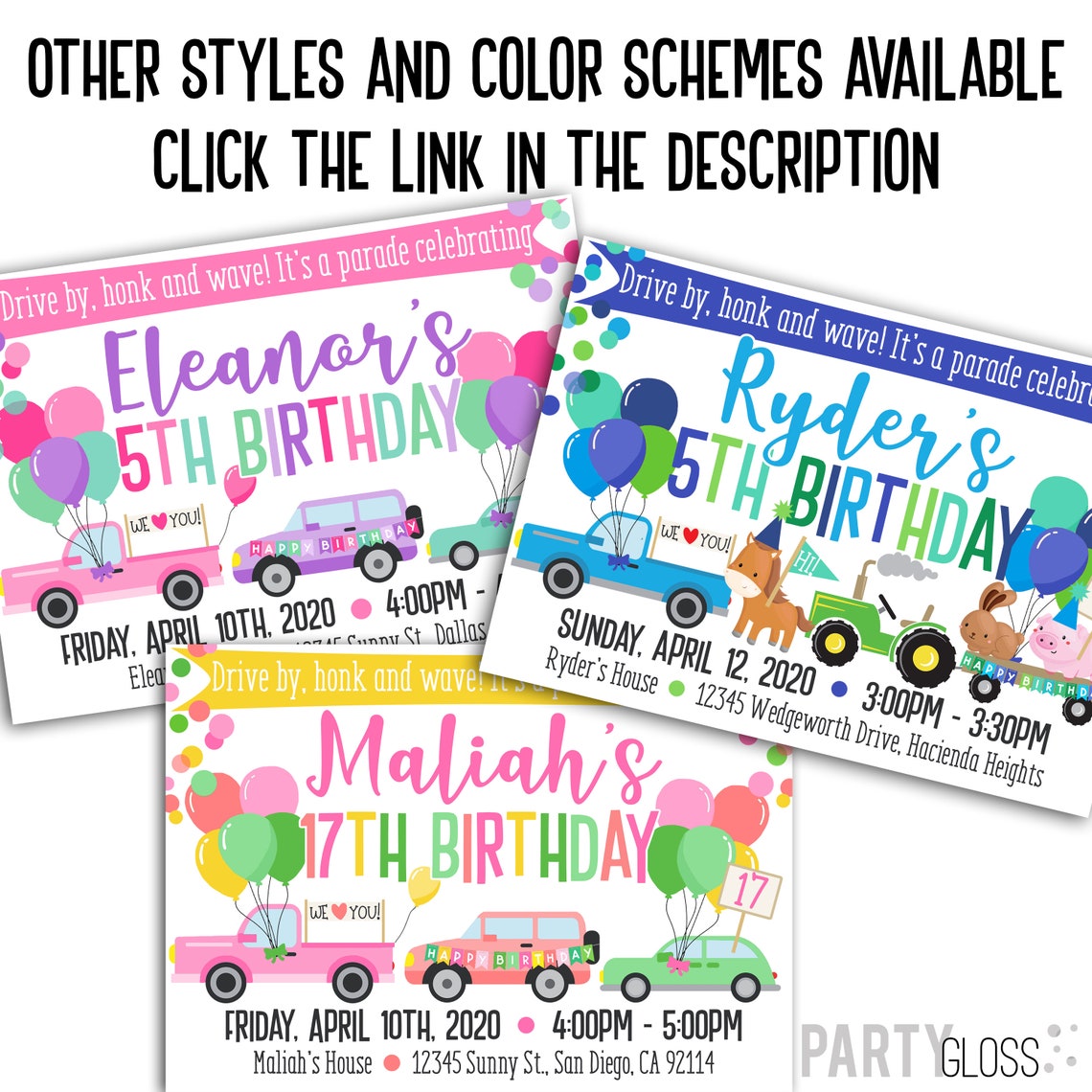 Drive by Birthday Parade Invitation Digital Invitation - Etsy