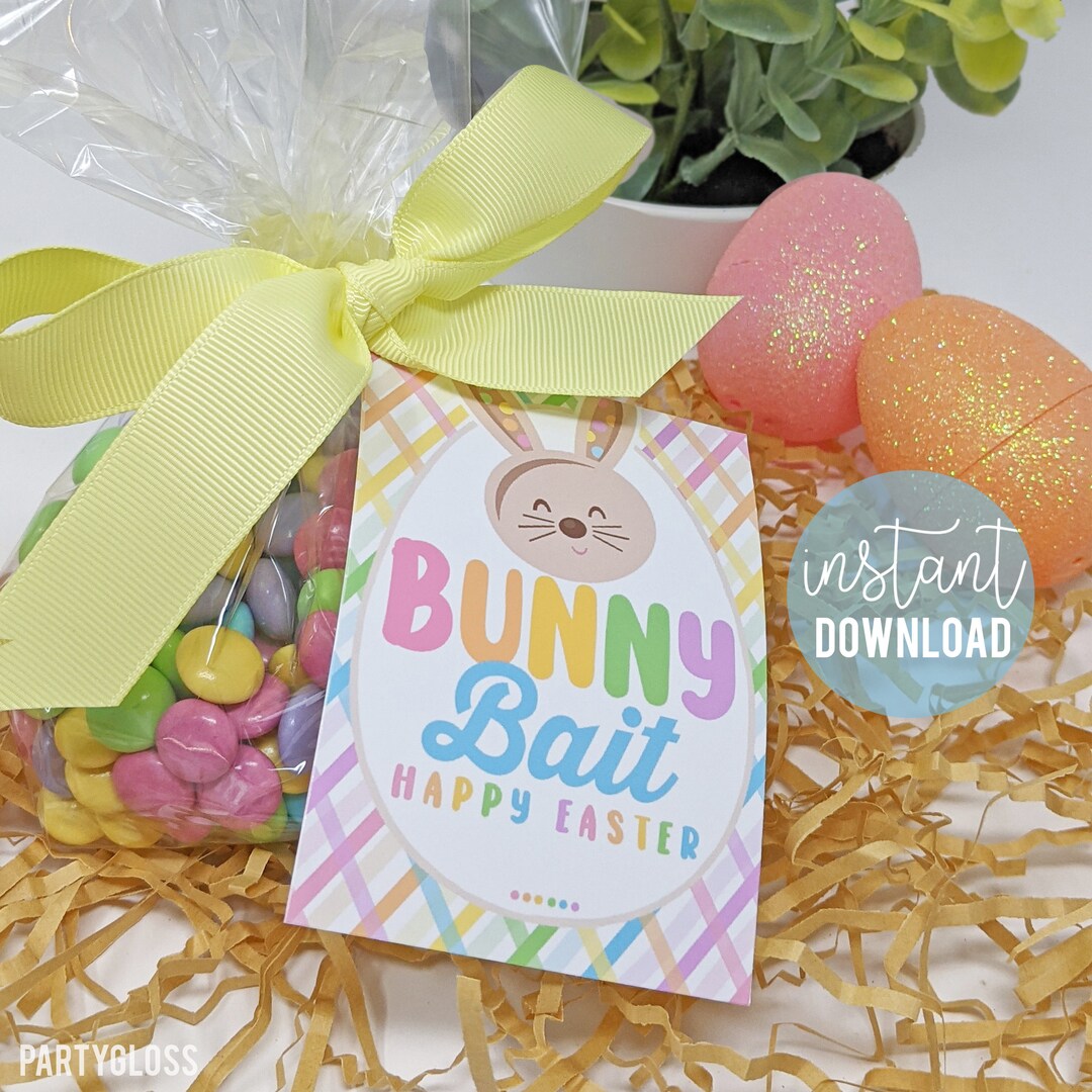 Bunny Bait Printable Tags Happy Easter Candy Treat Tag - Etsy