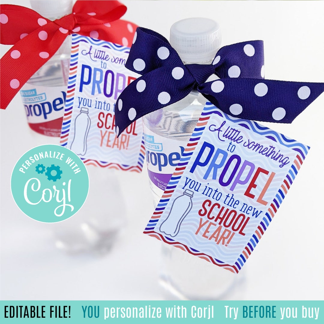 Editable Sports Drink Back to School Printable Gift Tags Propel You ...