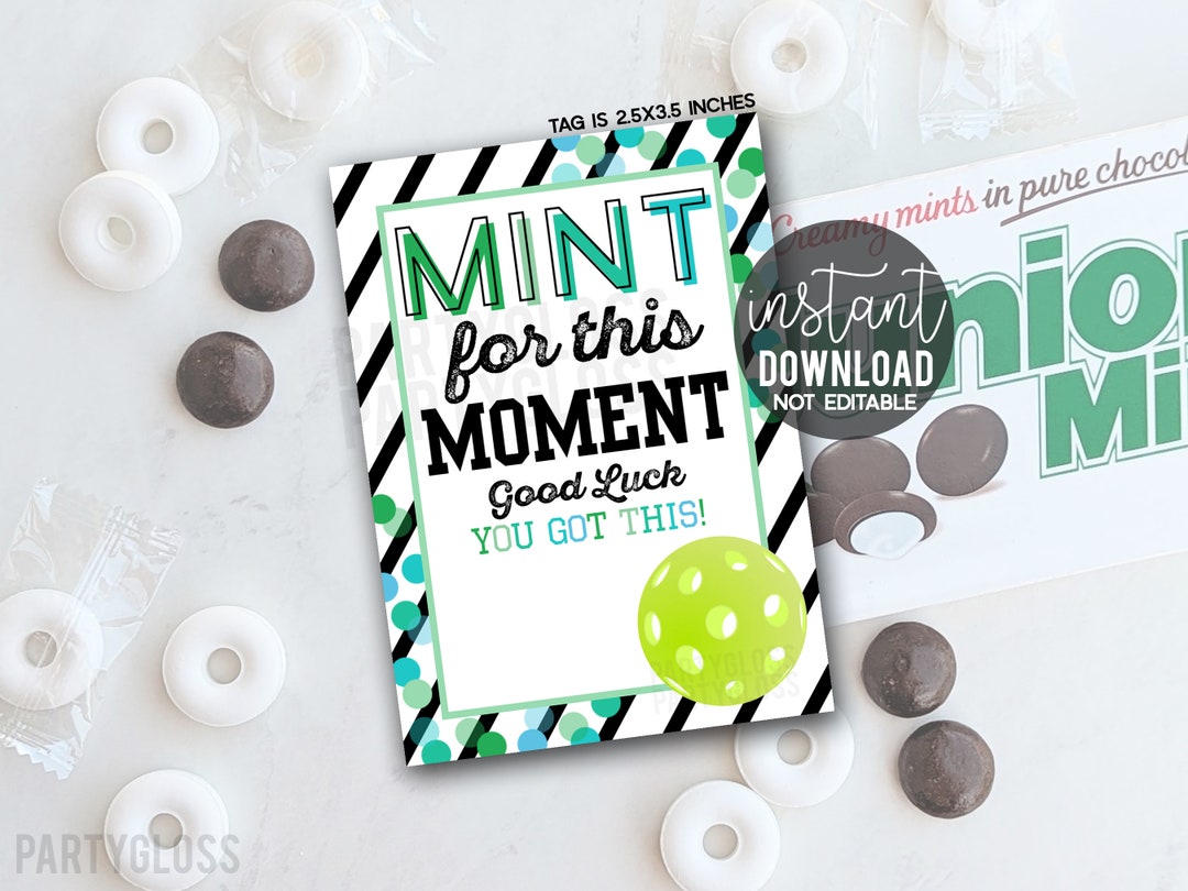 Pickleball Mint for This Moment Good Luck Printable Gift Tags, Team ...