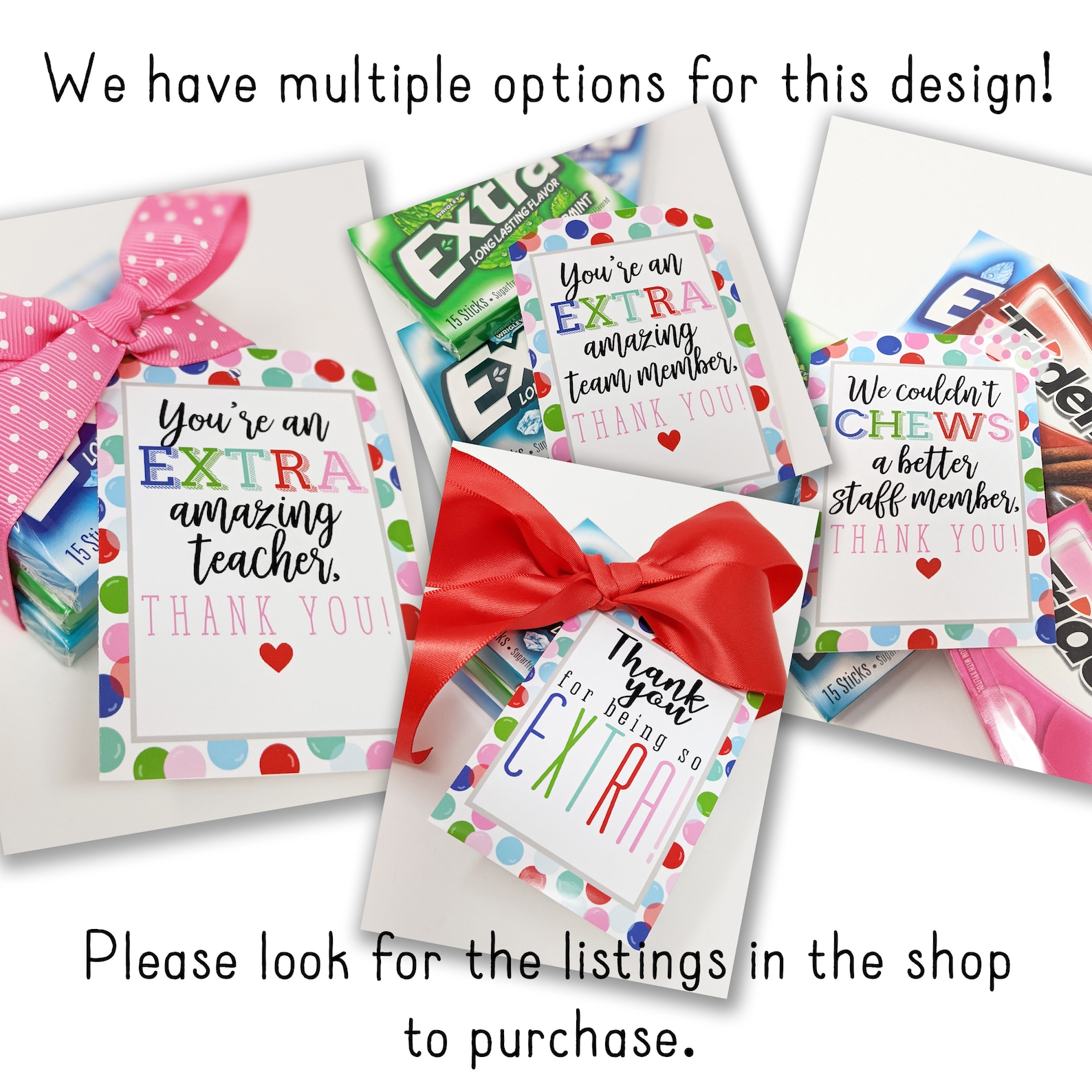 Teacher Appreciation Printable Tag Gum Tags Extra Tags - Etsy