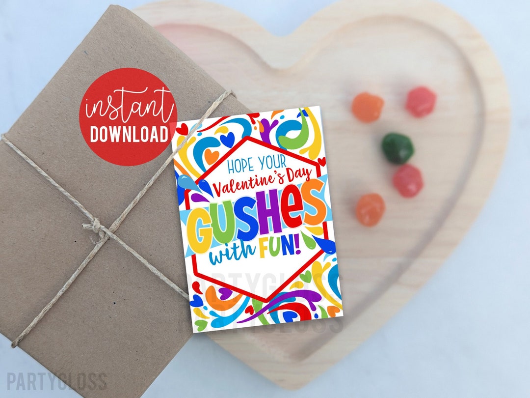 Valentine's Day Printable Tag, Gushes With Fun, Fruitsnack Valentine ...