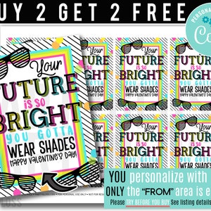 Editable Shades Valentine's Day Printable Tags, Non Food, Future so ...