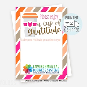 Printed and Shipped Gift Card Holder, Cup of Gratitude Coffee Card ...