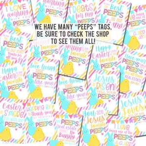 Easter Peeps Printable Tags, Staff Appreciation Gift Tag Spring School ...