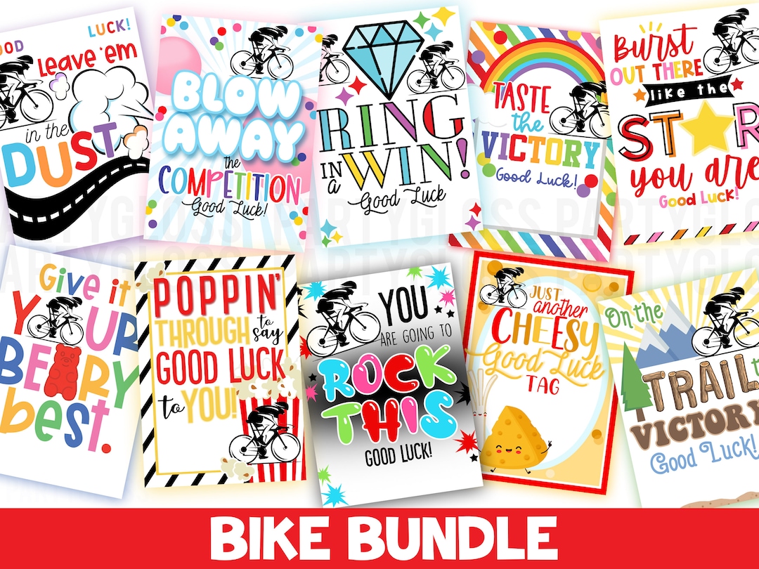Bike Racing Good Luck Tag Bundle! Bicycle, BMX, Motocross, Printable ...