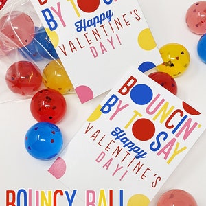 Bouncy Ball Valentine's Day Printable Class Gift Tags, Bouncin' by ...