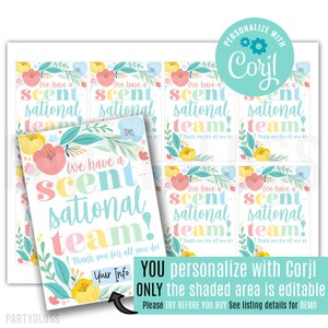 Editable Scent-sational Team Printable Tags | Scentsational Staff ...
