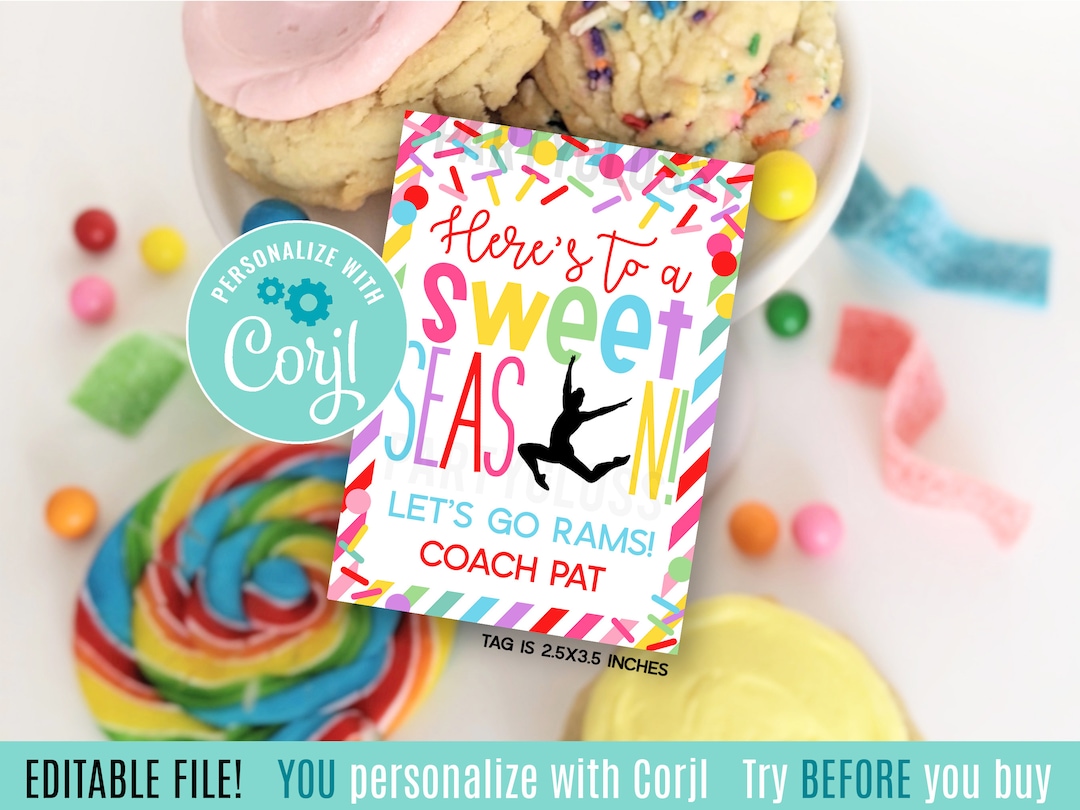 Editable Dance Here's to A Sweet Season Printable Gift Tags Good Luck ...