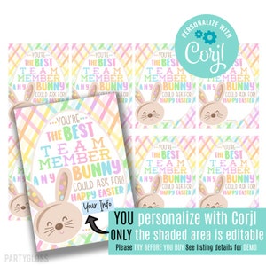 Editable Team Appreciation Printable Tags Staff Employee Easter Spring ...