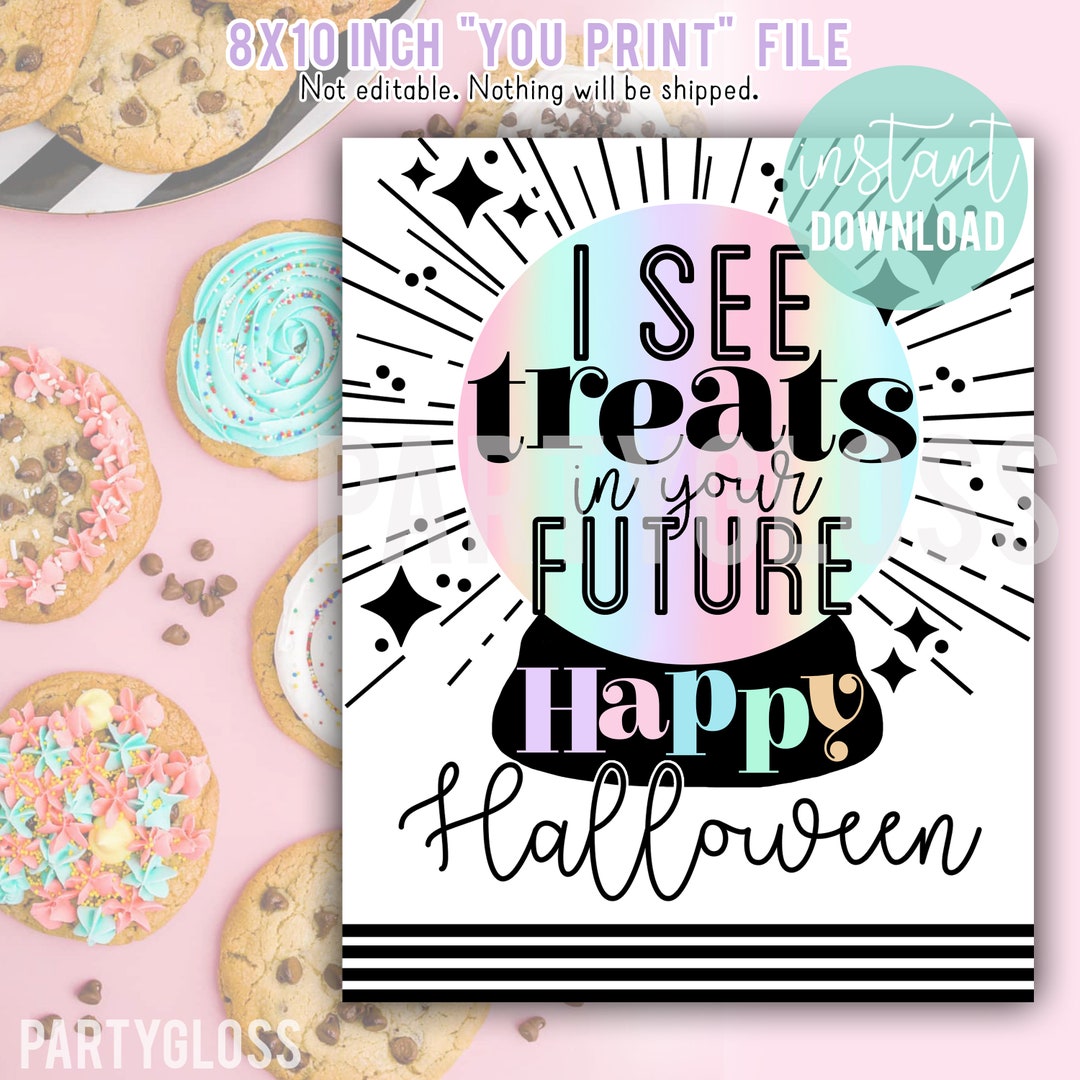 Crystal Ball Halloween 8x10 Printable Sign | Halloween Appreciation ...