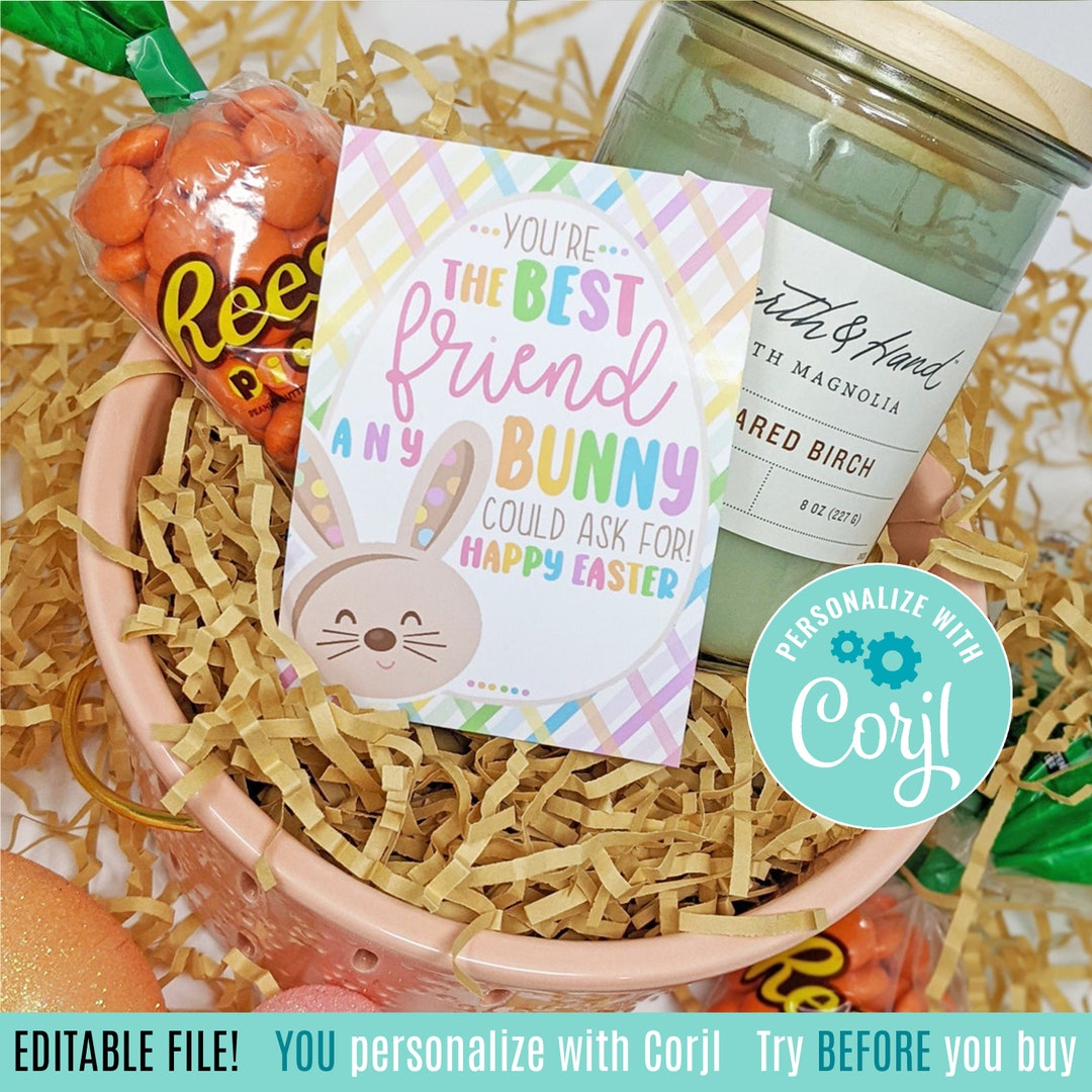 Editable Friend Appreciation Printable Tags, Happy Easter Tag Best ...