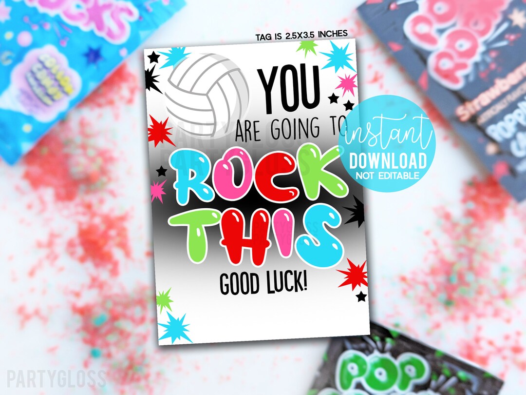 Volleyball You Are Going to Rock This Good Luck Printable Gift Tags Pop ...