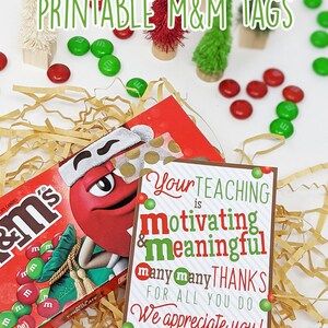 Holiday Teacher Appreciation Printable Gift Tags, Teachers Treat Tag ...