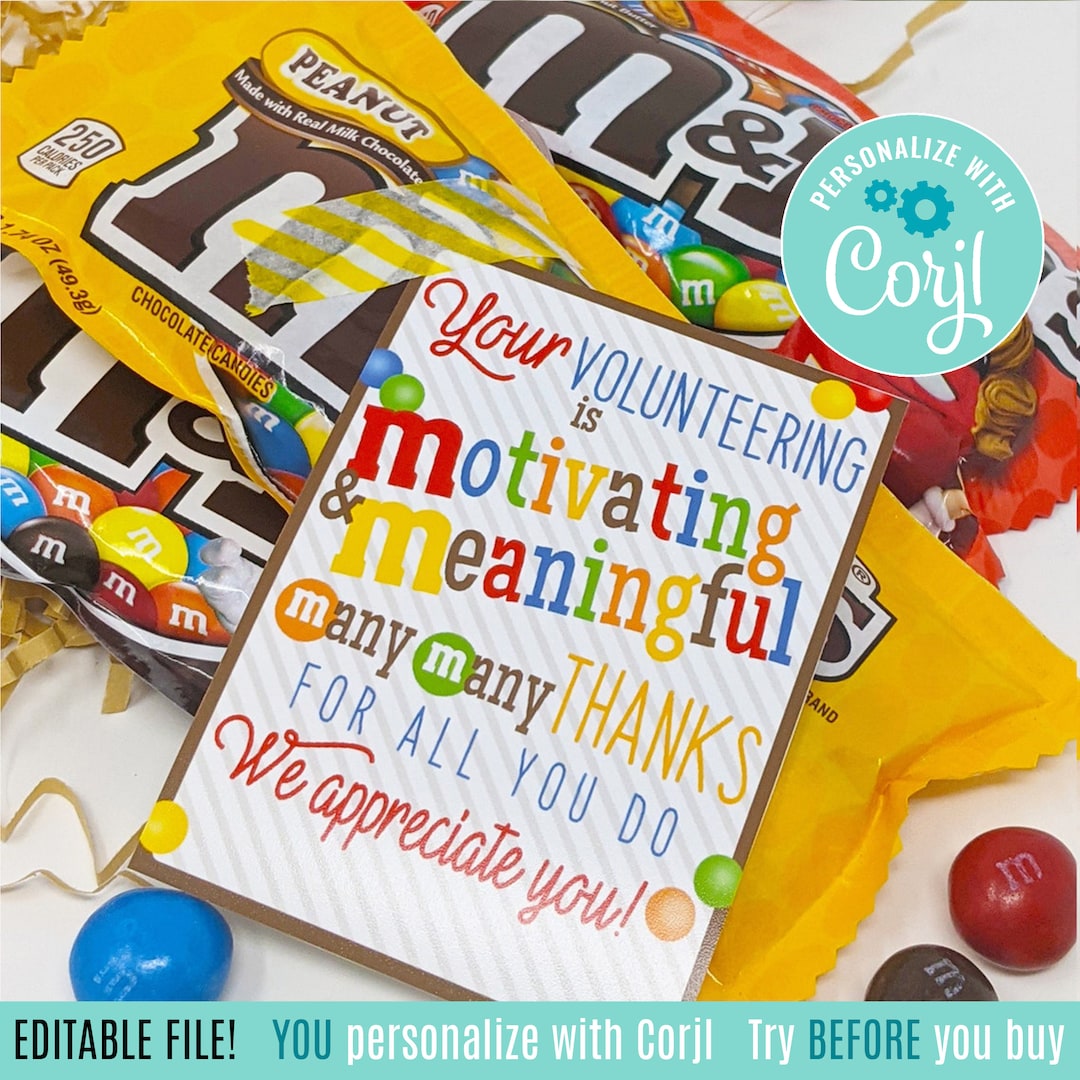 Editable Volunteer Appreciation Printable Gift Tags Community ...