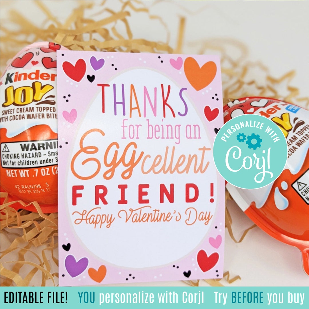 Editable Egg Valentine's Day Printable Tags Surprise Egg Valentine ...
