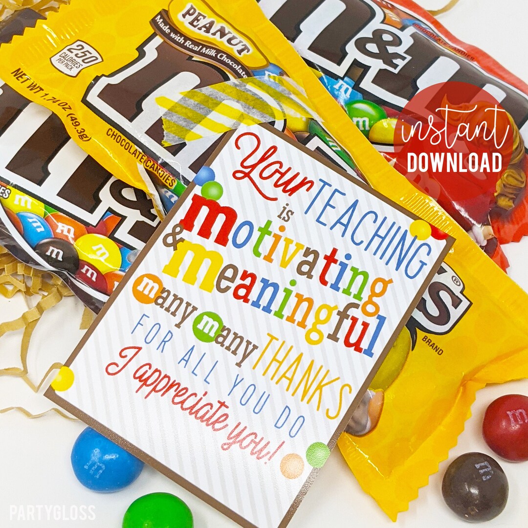 Teacher Appreciation Printable Tag Teacher Tags Gift Tags Easy Teacher ...