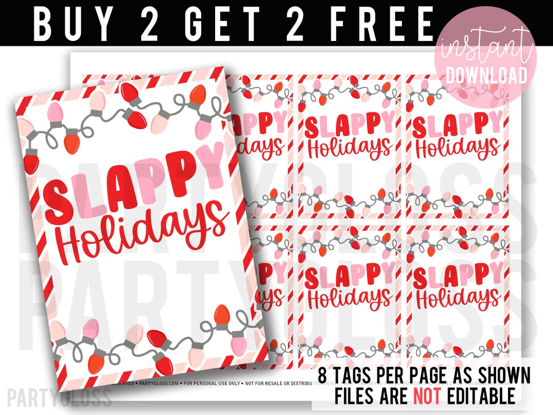 Slappy Holidays Printable Slap Bracelet Tag Christmas Tag for Kids ...