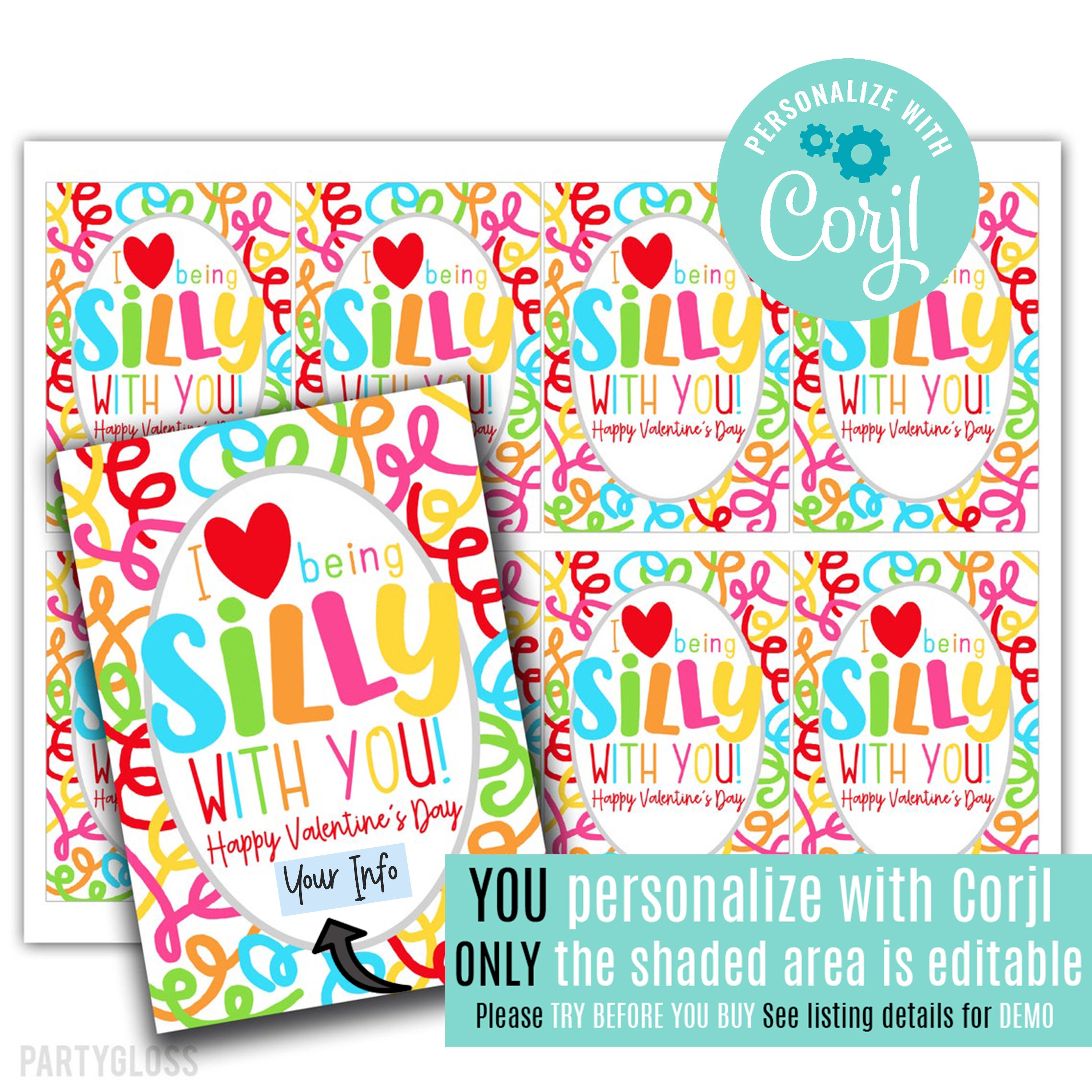 Editable Valentine's Day Printable Tags Straw Valentine String Putty ...