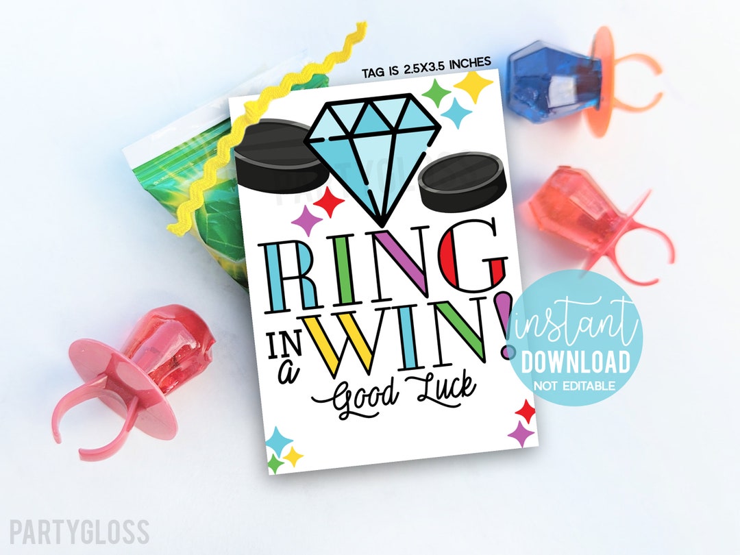 Hockey Ring in A Win Printable Tags Good Luck Practice Conditioning ...