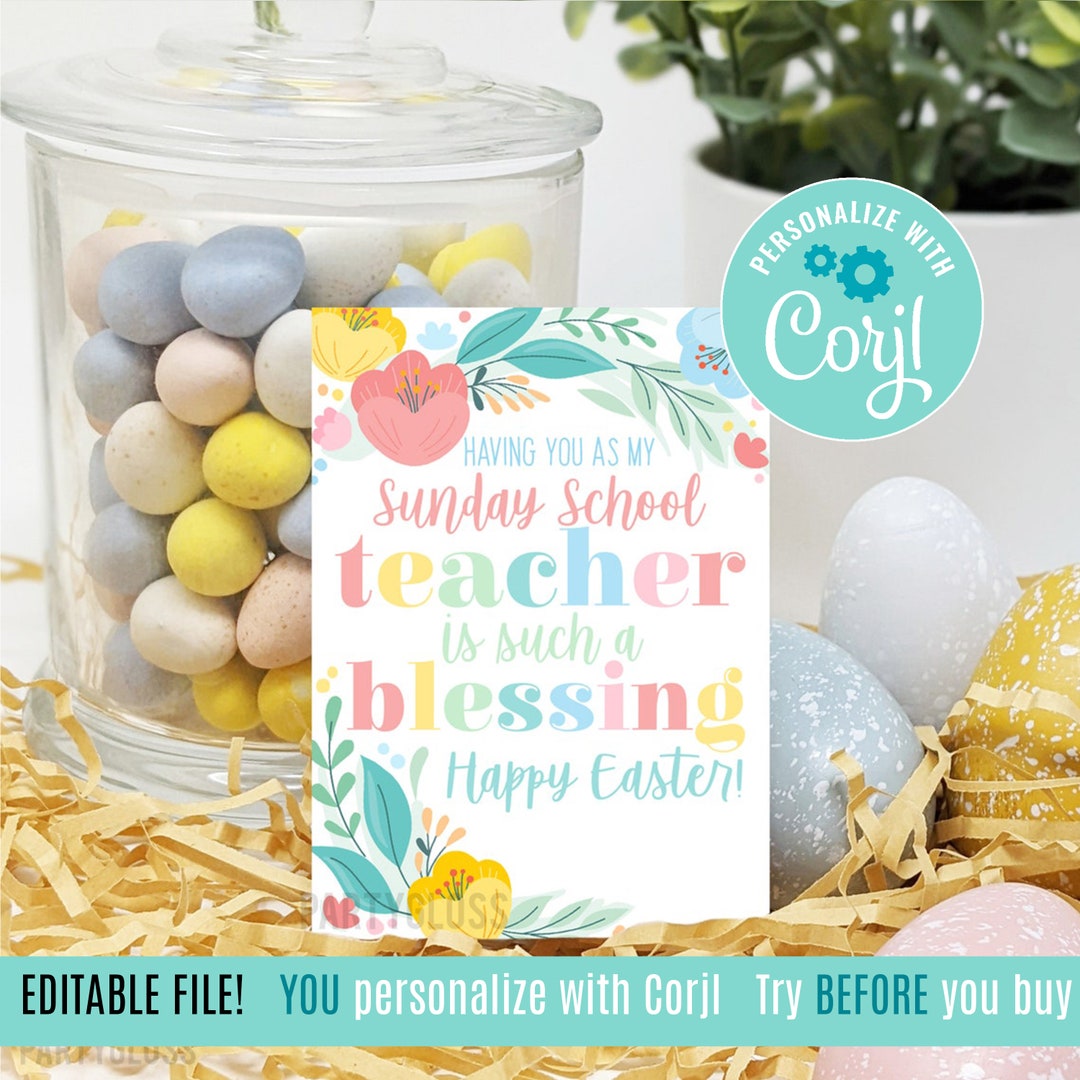 Editable Sunday School Teacher Appreciation Printable Tags Christian ...