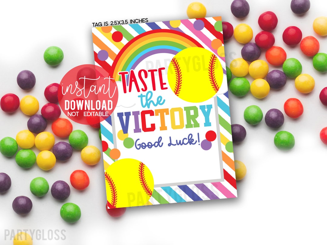 Softball Taste the Victory Printable Gift Tags Good Luck Team Game ...
