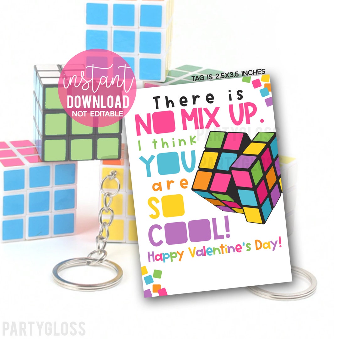 Puzzle Cube Valentine's Day Printable Tags Valentine Friendship Day Non ...