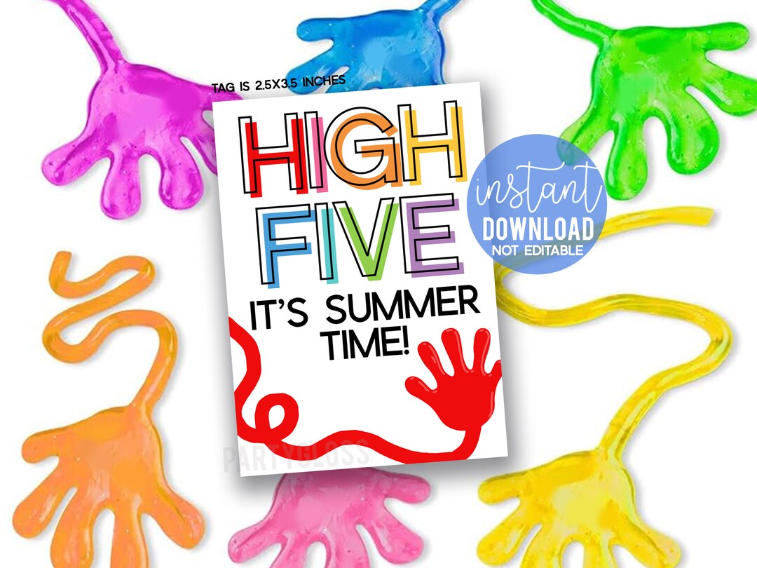 Slap Hand End of the Year Printable Tags, Non Food, High Five It's ...