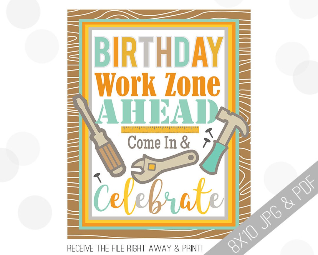 Tool Party Printable Sign | Tools Welcome Sign | Tools Door Sign ...