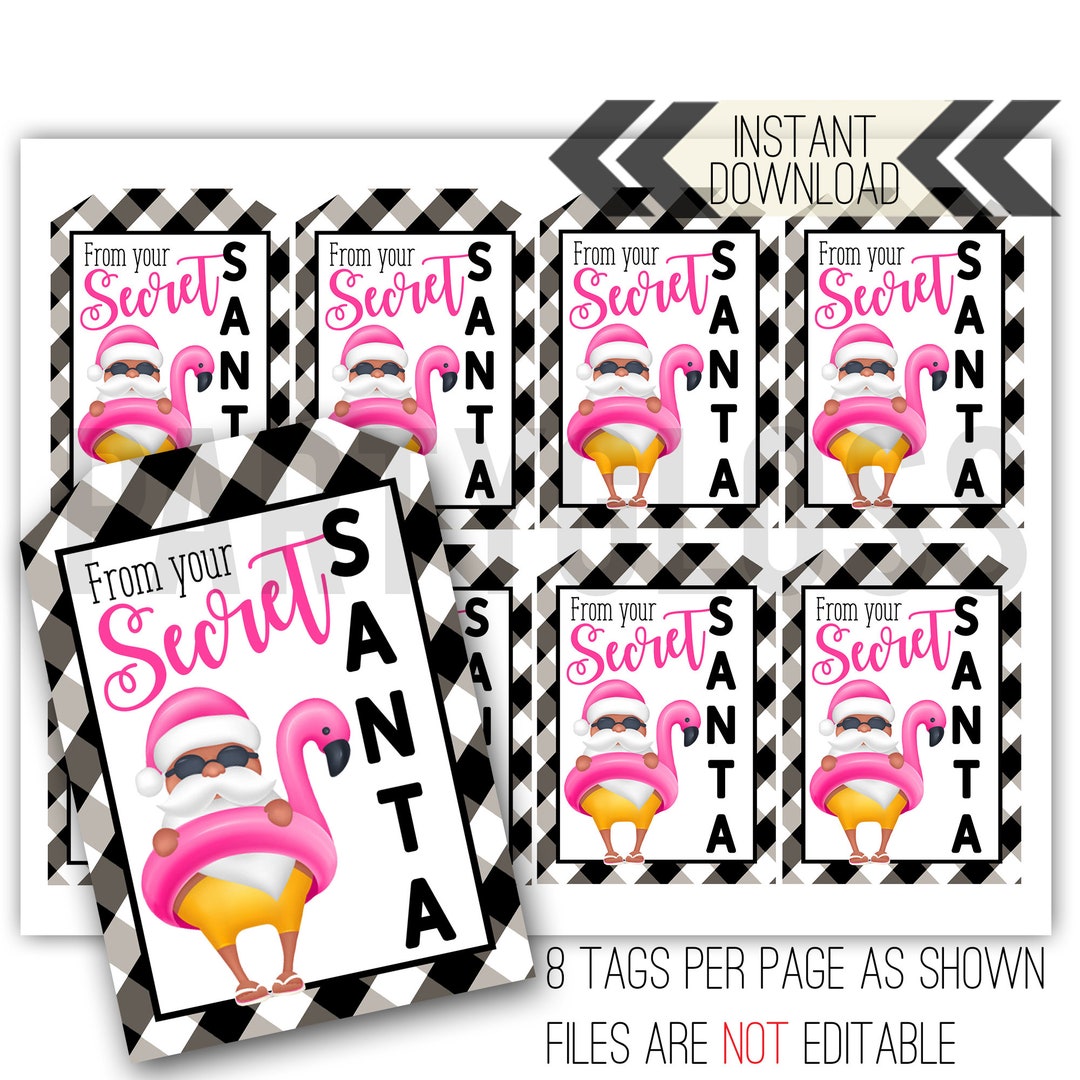 Secret Santa Printable Tag | Christmas Secret Santa Gift | Santa Tag ...