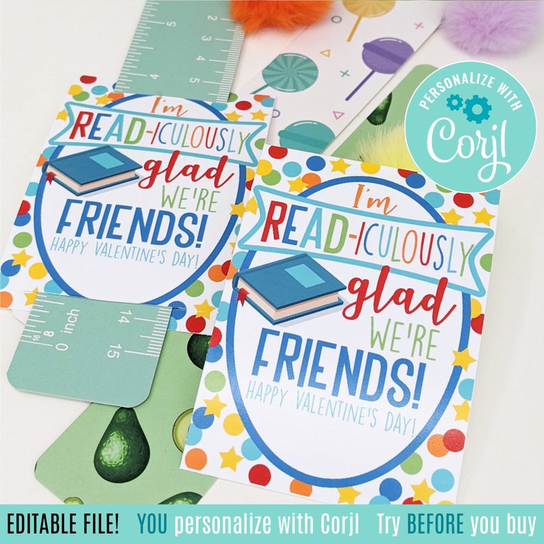 Editable Bookmark Valentine's Day Printable Tags Book - Etsy