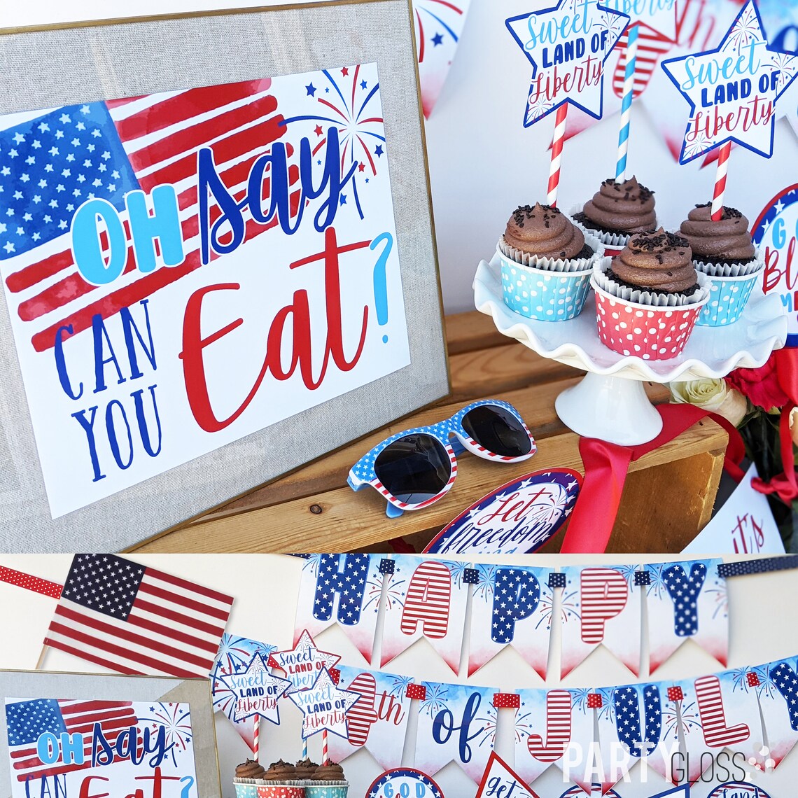 4th of July Instant Download Party Package Independence Day - Etsy