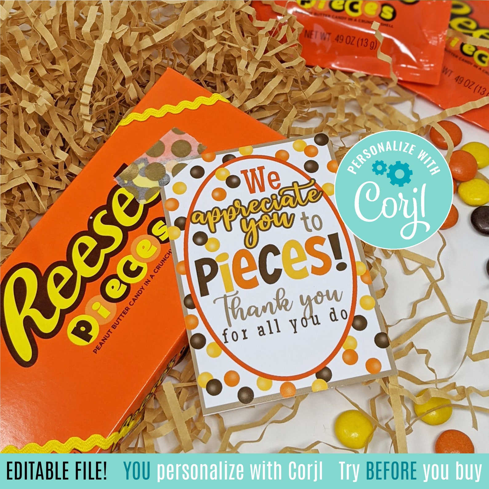 Editable We Appreciate You to Pieces Printable Tag PTA | Etsy