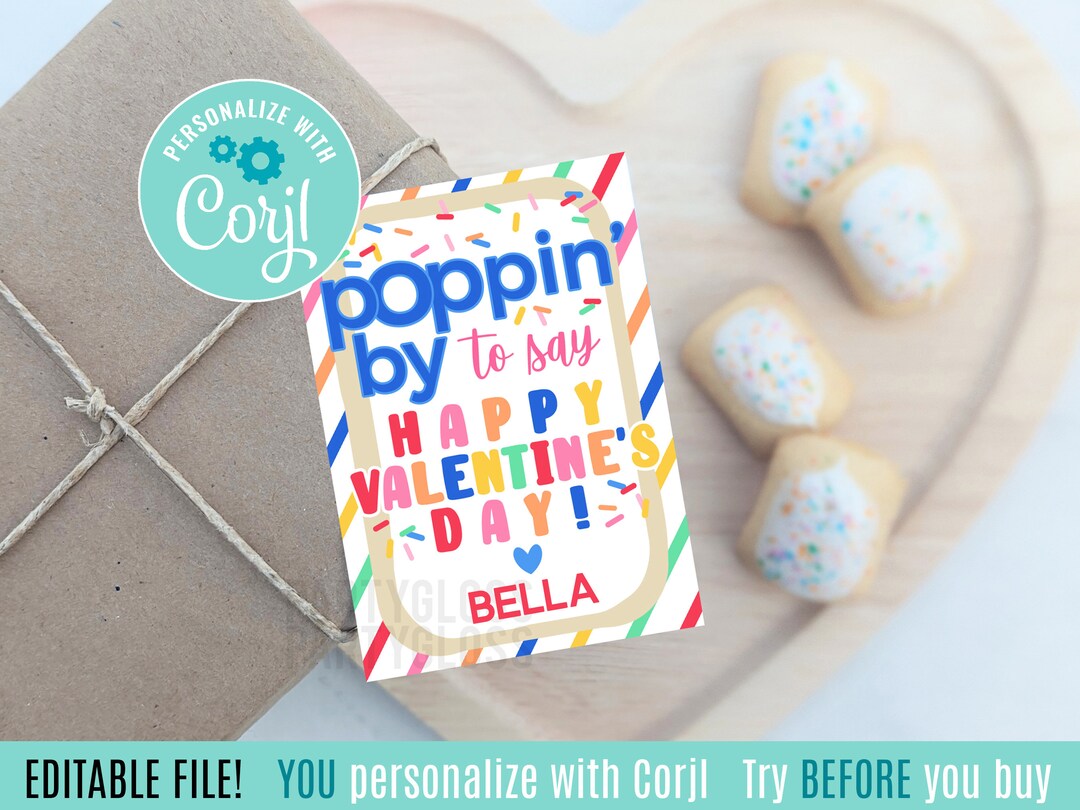 Editable Poppin by Valentine's Day Printable Tags , Pastry Pop by ...