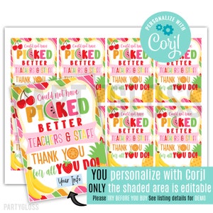 Editable Teachers Staff Appreciation Printable Tag | PTO PTA Tags ...