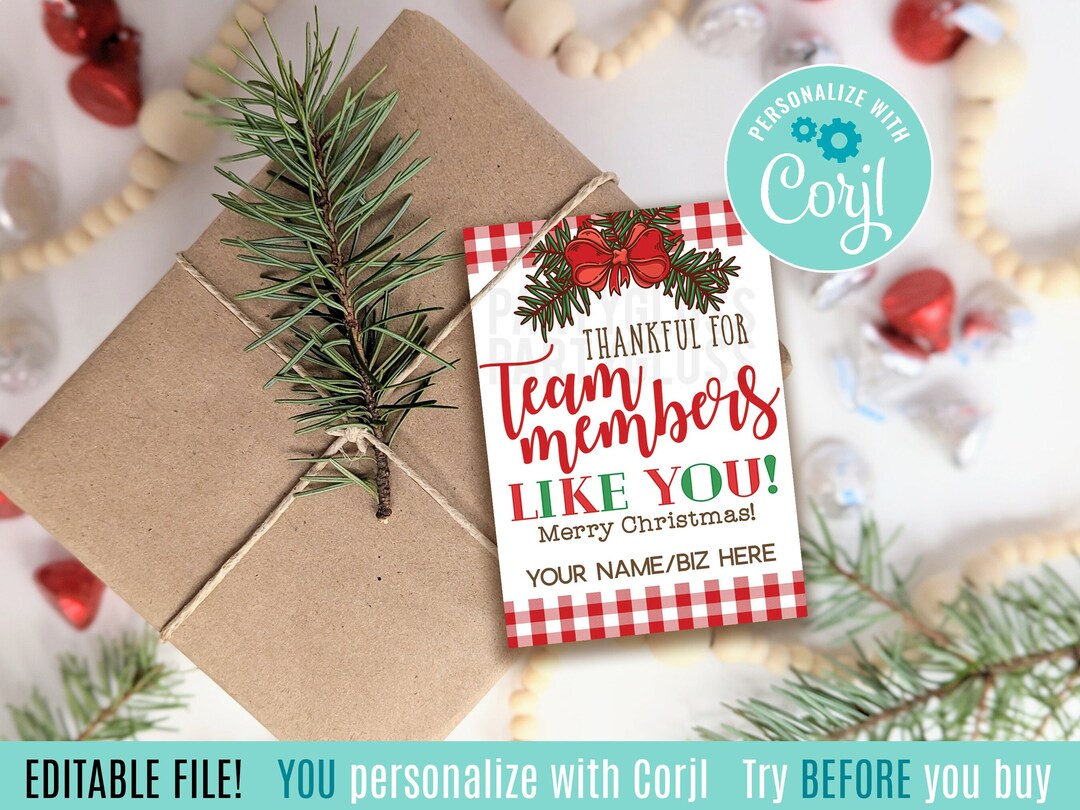 Editable Christmas Thankful for Team Members Like You Merry Christmas ...