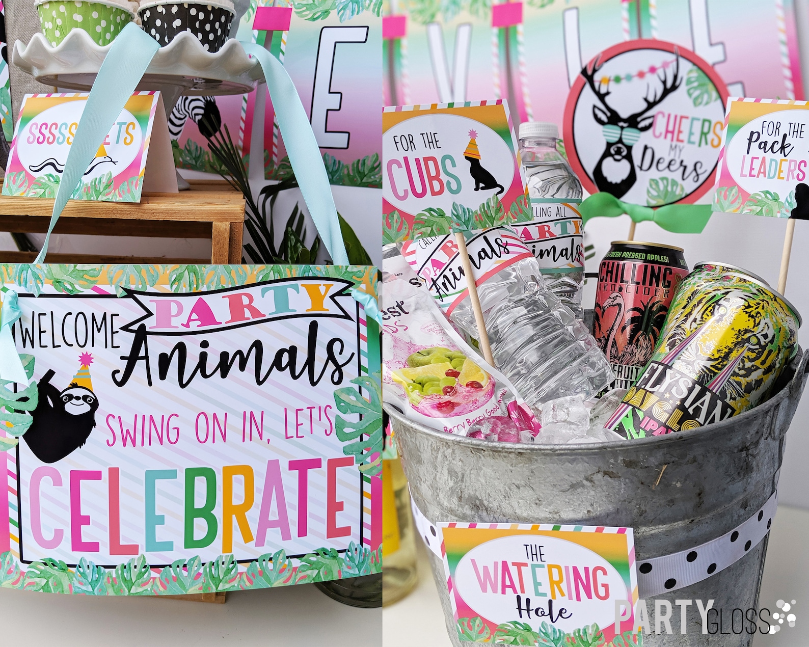 Party Animals Instant Download Birthday Party Package Party - Etsy