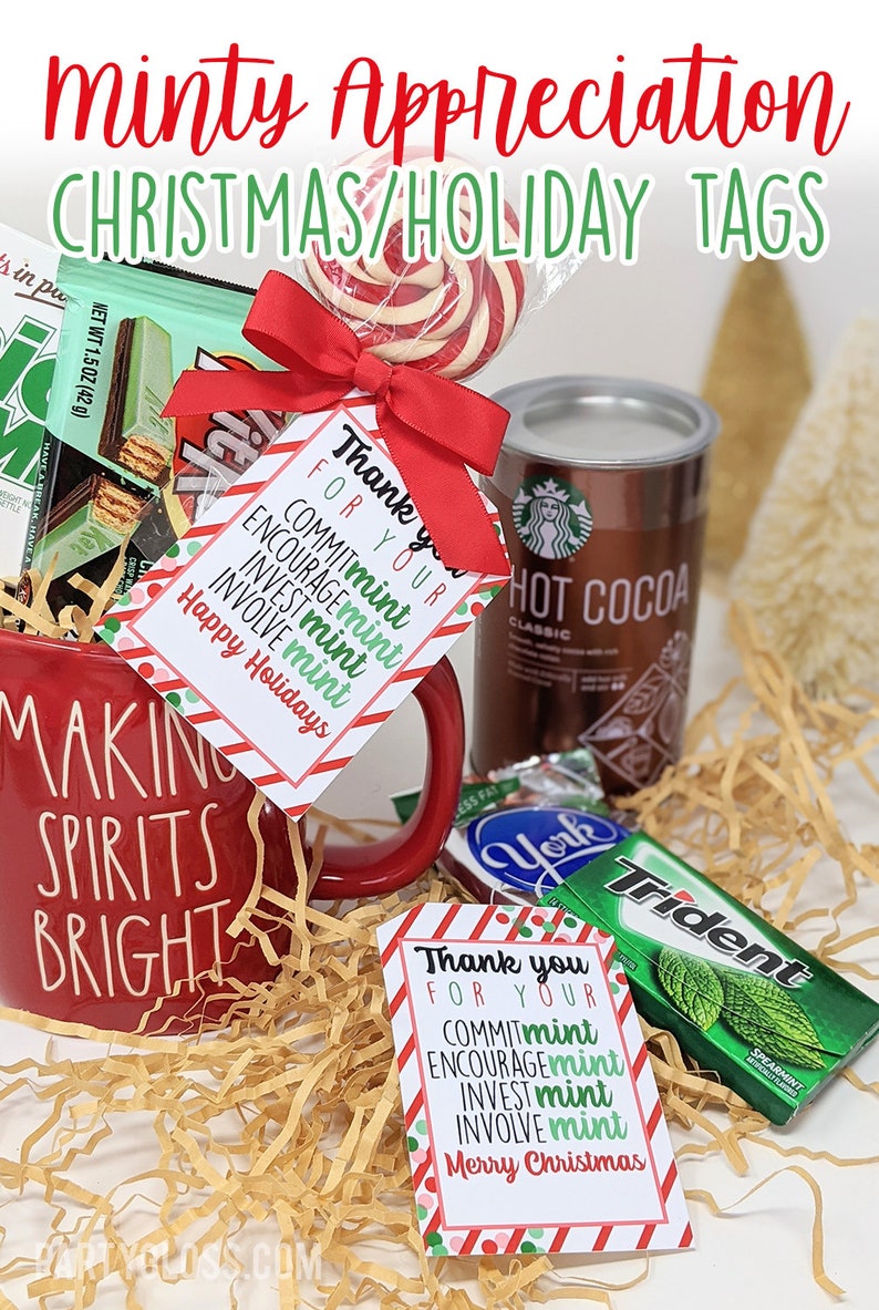 Mint Appreciation Printable Tag | Mint Tags | Christmas Tags | Teacher ...