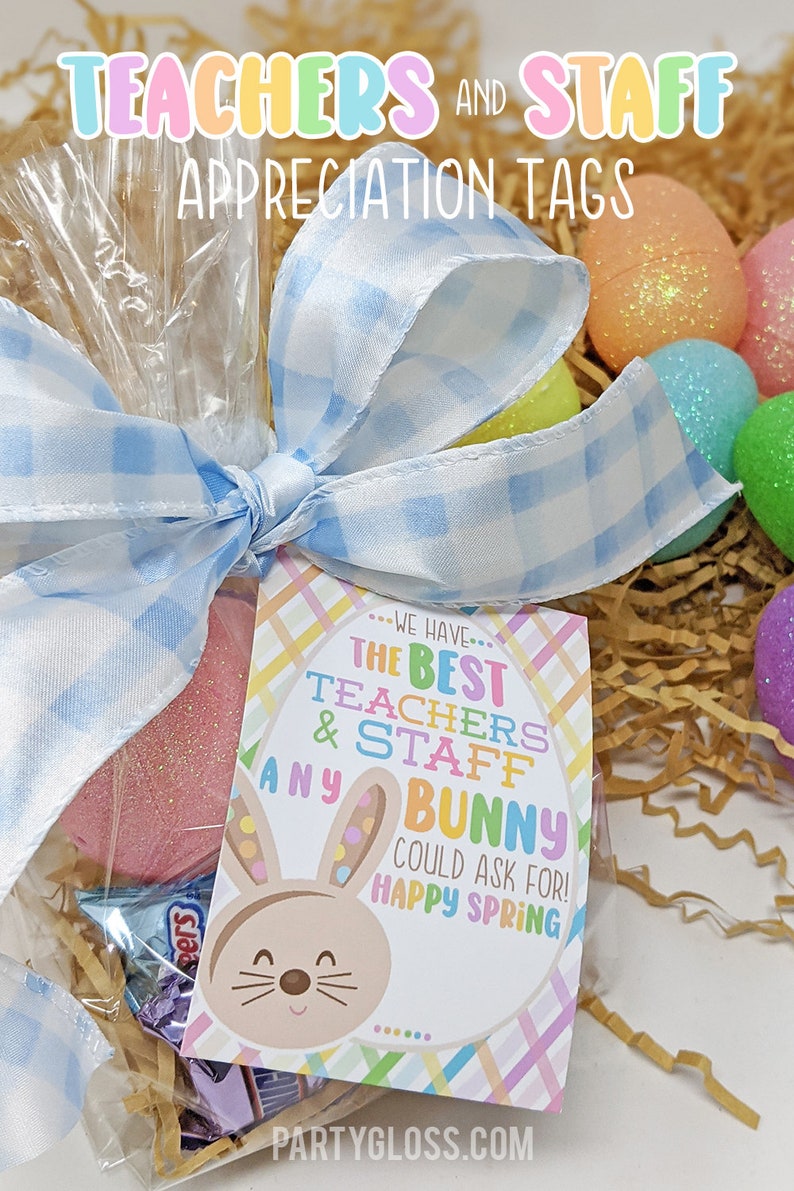 Teachers & Staff Appreciation Printable Tags Happy Spring Any - Etsy