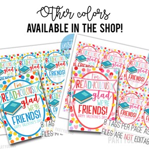 Bookmark Valentine's Day Printable Tag Book Valentine Readiculously ...