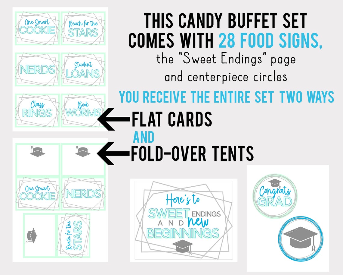 Graduation Candy Buffet Labels Candy Bar Labels Grad Party | Etsy