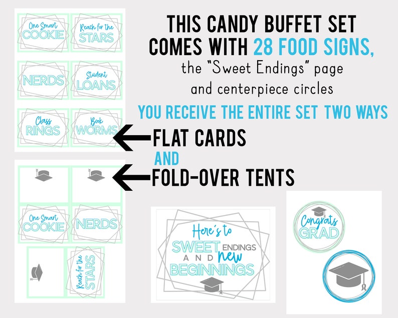 Graduation Candy Buffet Labels Candy Bar Labels Grad Party | Etsy