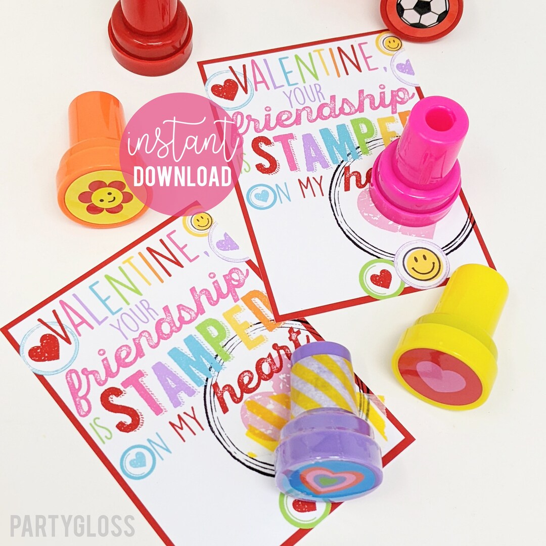 Stamp Valentine's Day Printable Ink Stamper Valentine Non Food Class ...