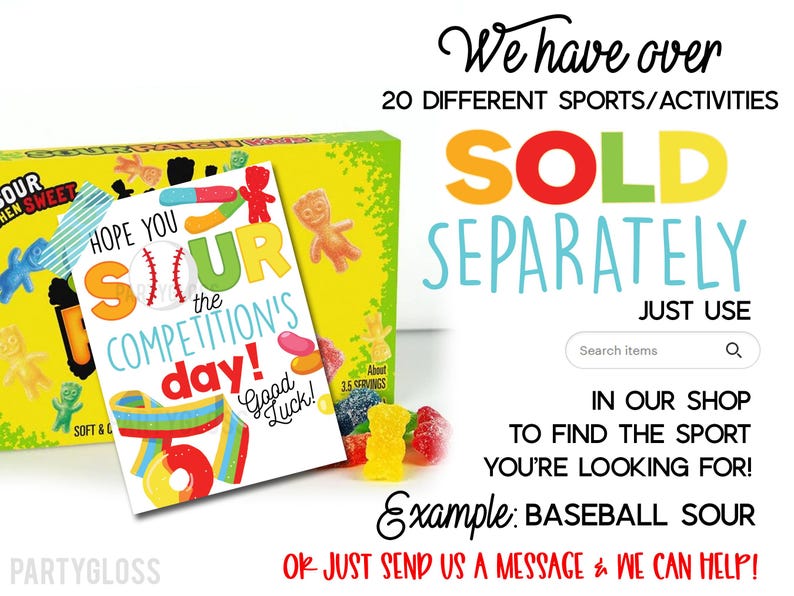 Wrestling Sour Candy Printable Gift Tags, Good Luck Game Day, Jamboree ...