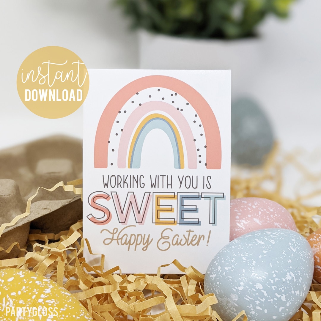Coworker Appreciation Printable Tags Happy Easter Spring Co-worker Gift ...
